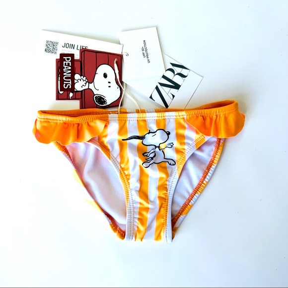 Zara | Swim | Zara Snoopy Peanuts Striped Swimsuit Bottom | Poshmark